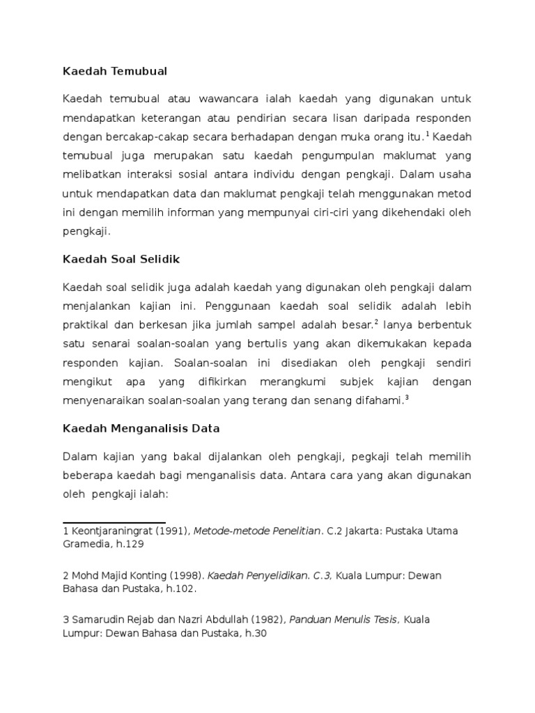 Kaedah Temubual | PDF