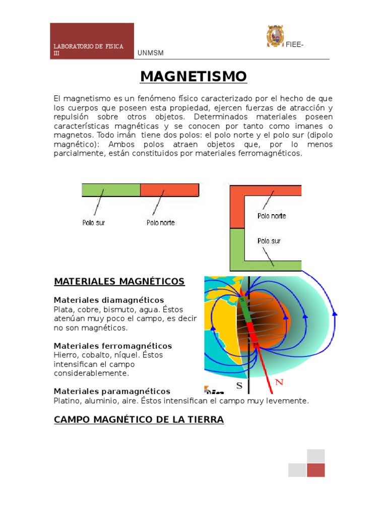 Laboratorio de Fisica 3 Magnetismo | Imán | Campo magnético