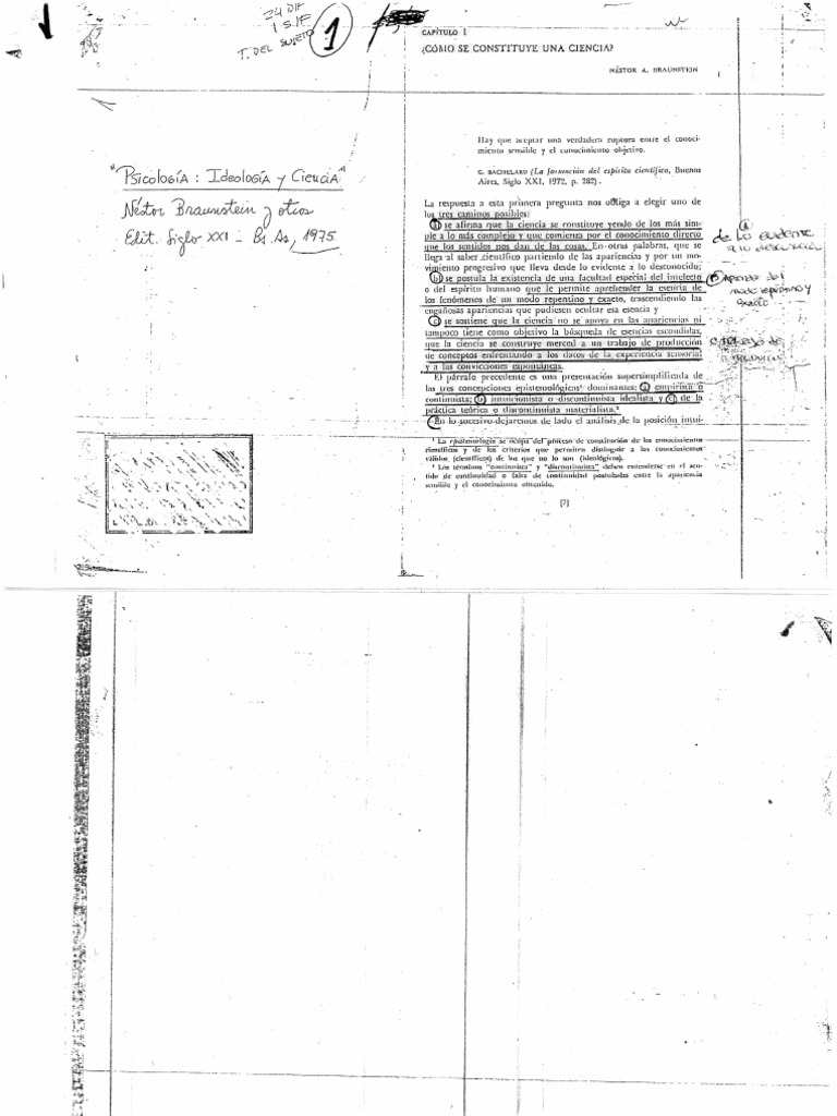 Cómo Se Constituye Una Ciencia - Néstor Braunstein | PDF