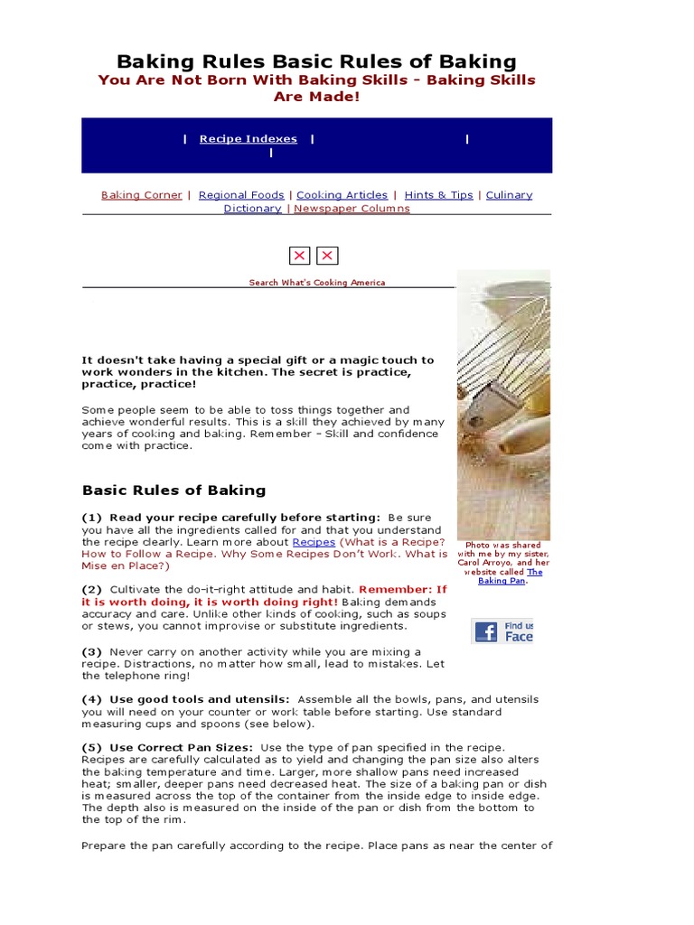 Baking Rules Basic Rules of Baking | PDF | Oven | Fahrenheit