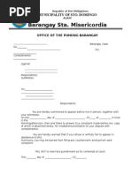 Barangay SUMMON | PDF | Leasehold Estate | Property Law