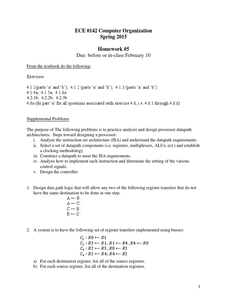 Computer Organization Homework 5 | PDF | Computers