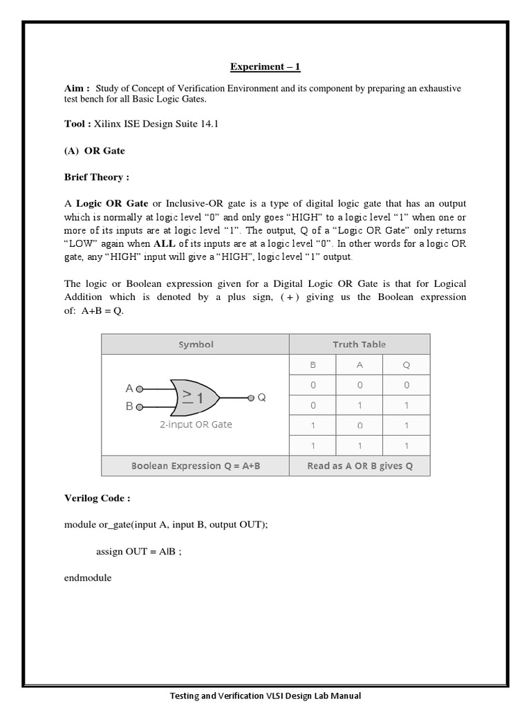 Verilog Manal | PDF | Logic Gate | Boolean Algebra
