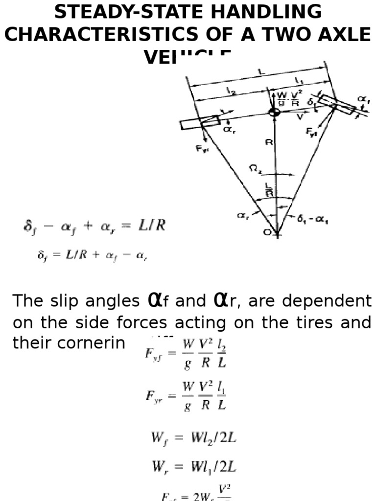 Steady-State Handling of Two-Axle Vehicles | PDF | Acceleration ...