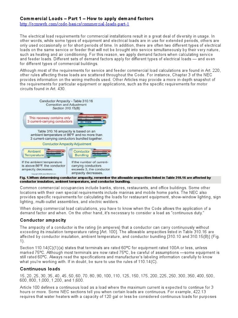 Commercial Loads Calculation NEC | PDF | Electrical Components ...