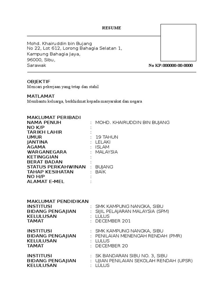 Contoh Resume Ringkas | PDF