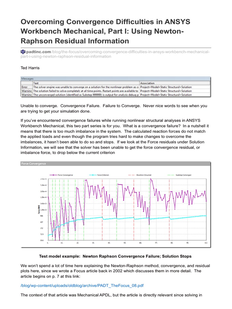 Overcoming Convergence Difficulties in ANSYS Workbench Mechanical | PDF | Directory (Computing ...