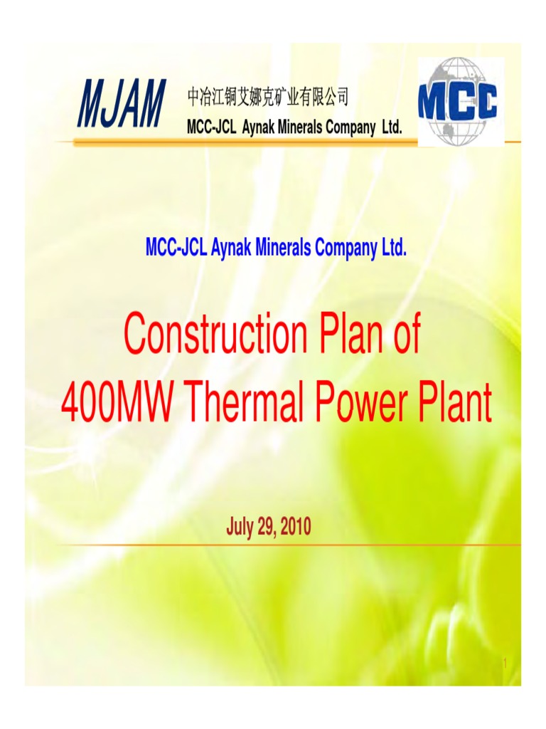 Construction Plan of 400MW TPP | PDF | Power Station | Coal