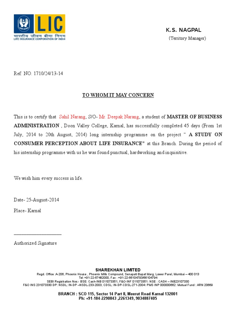 Lic Letterhead | PDF