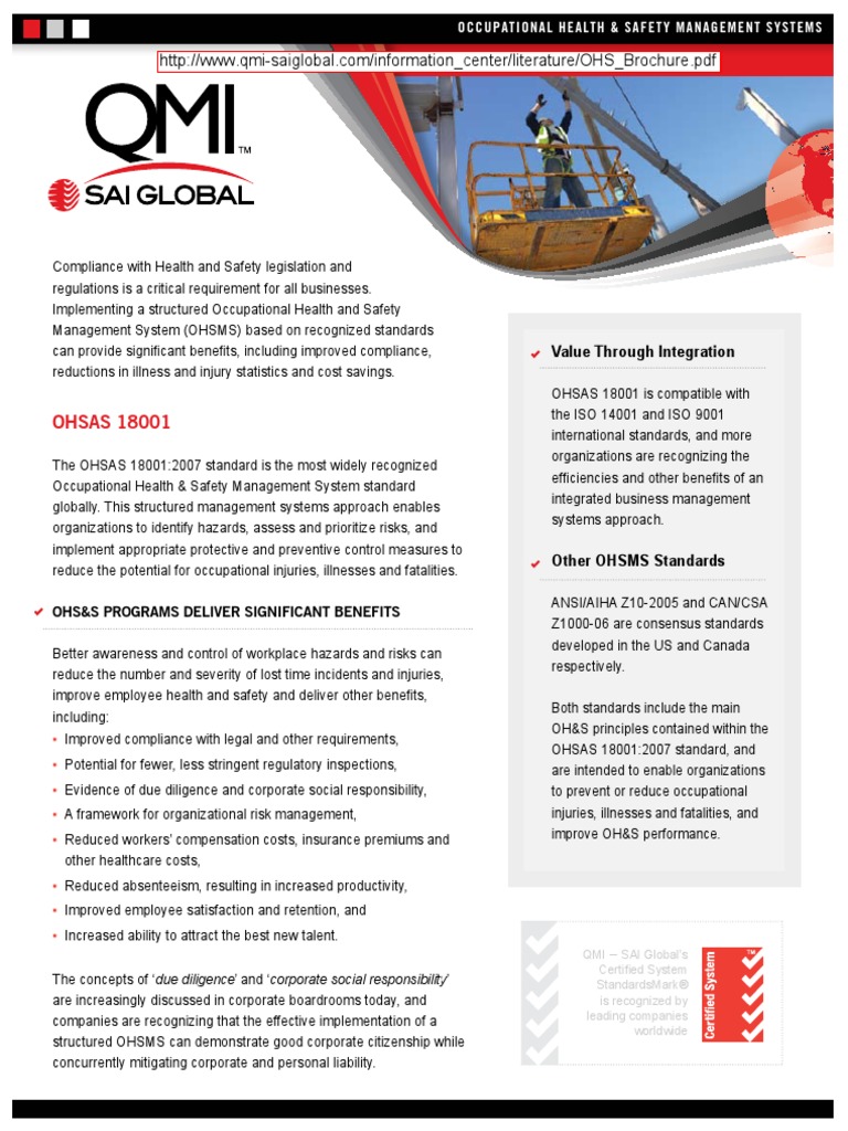 OHS Brochure | Occupational Safety And Health | Business