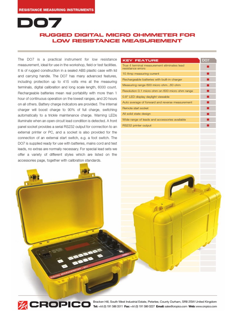 Cropico DO7 Datasheet | PDF | Battery Charger | Battery (Electricity)