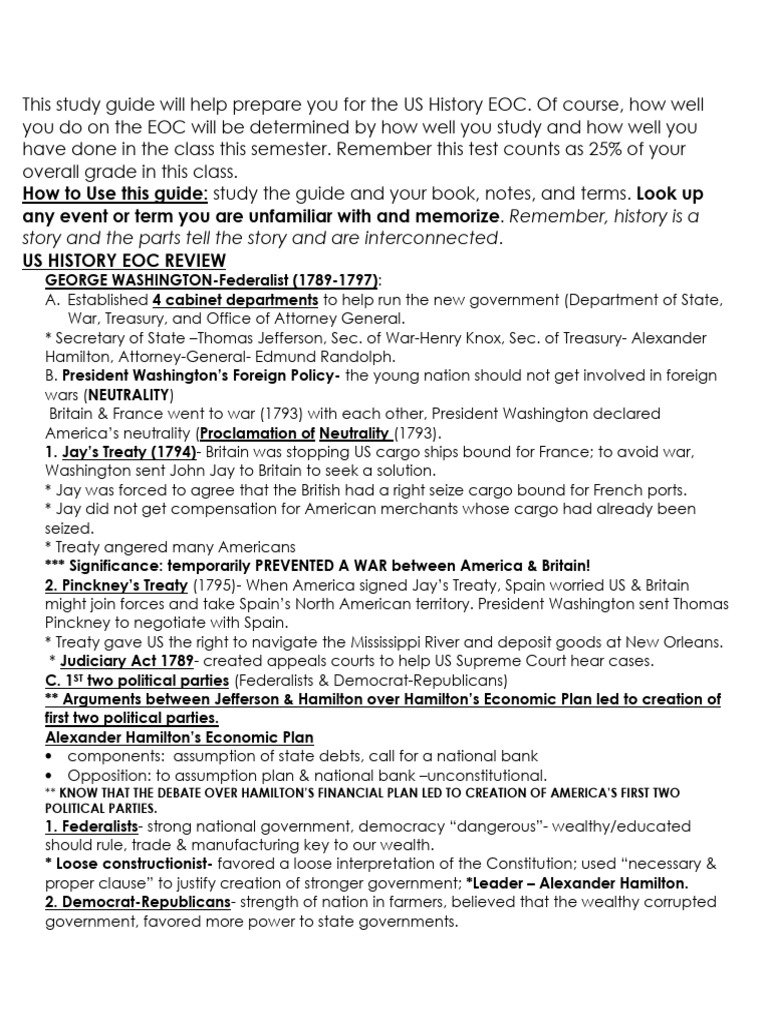 Florida US History EOC Study Guide | PDF | Vietnam War | Abolitionism ...