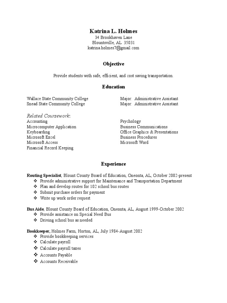 Katrina Holmes Resume | PDF