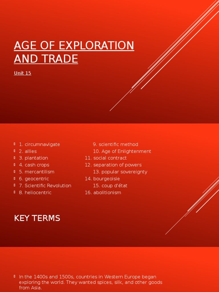 Age of Exploration and Trade Overview | PDF | Age Of Discovery ...