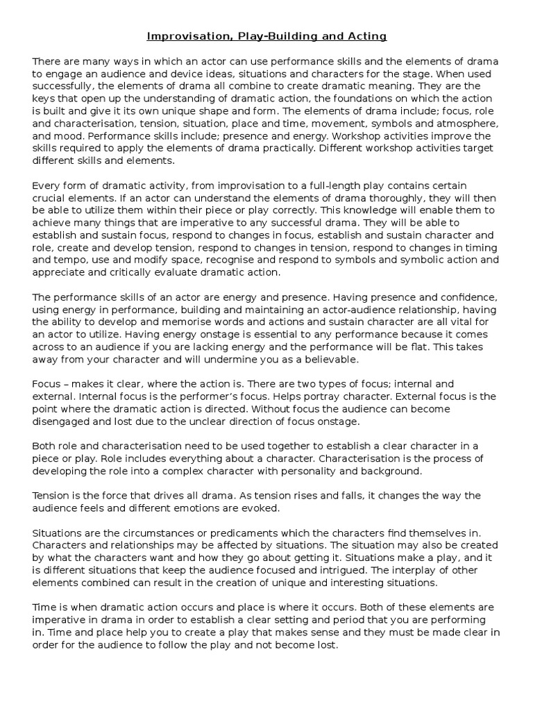 HSC Drama Essay | PDF | Actor | Symbols