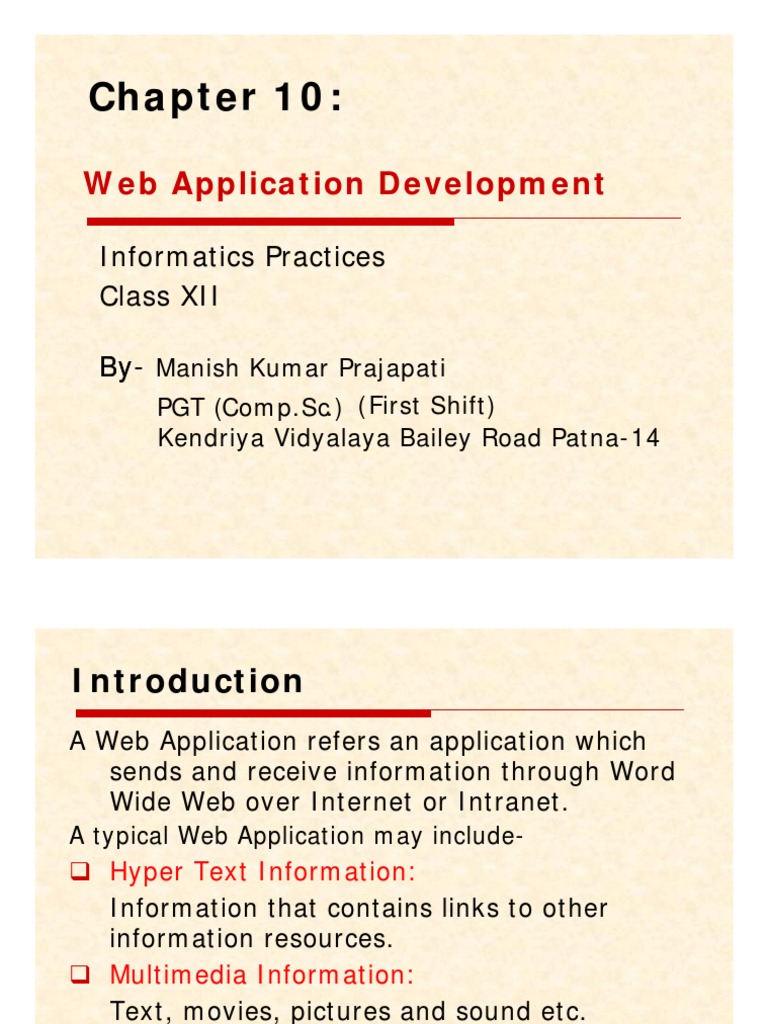 Chapter 10 Web Application | PDF | Web Server | Internet & Web