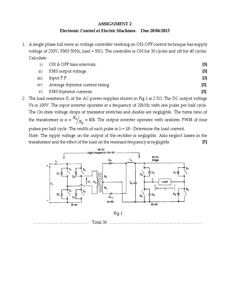 Assignment 2 Electric Machines | PDF