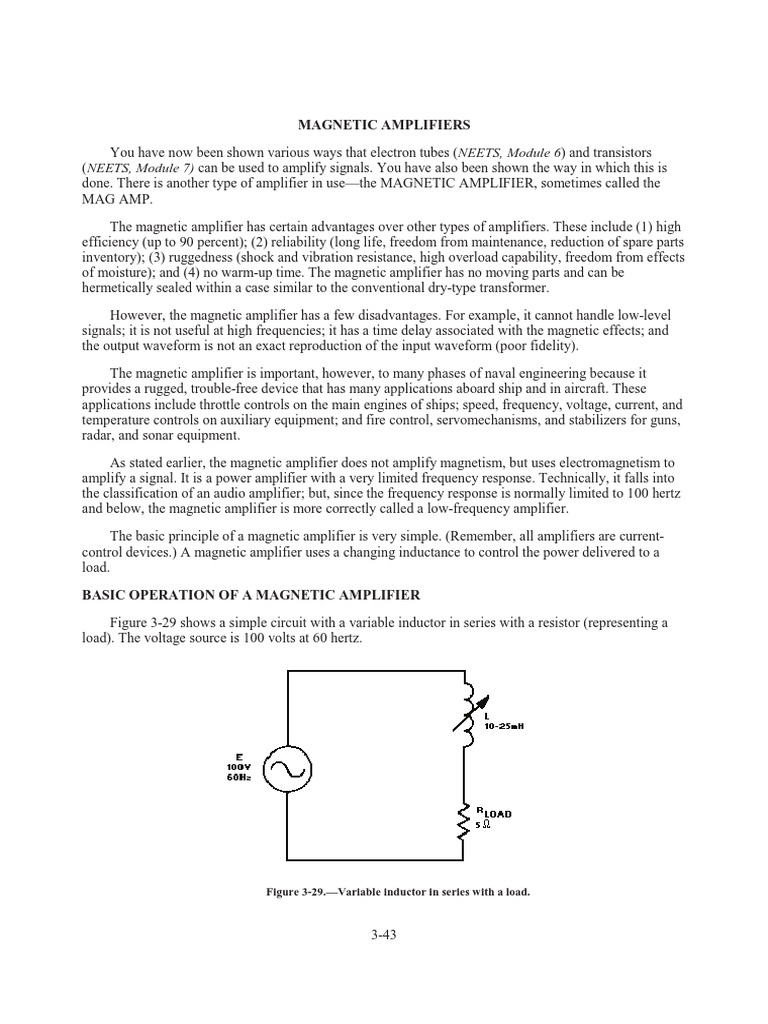 MagAmp (fromNEETSmod8) | PDF | Inductor | Amplifier