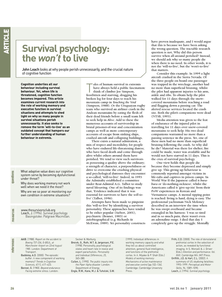 Survival Psychology | PDF | Memory | Epistemology