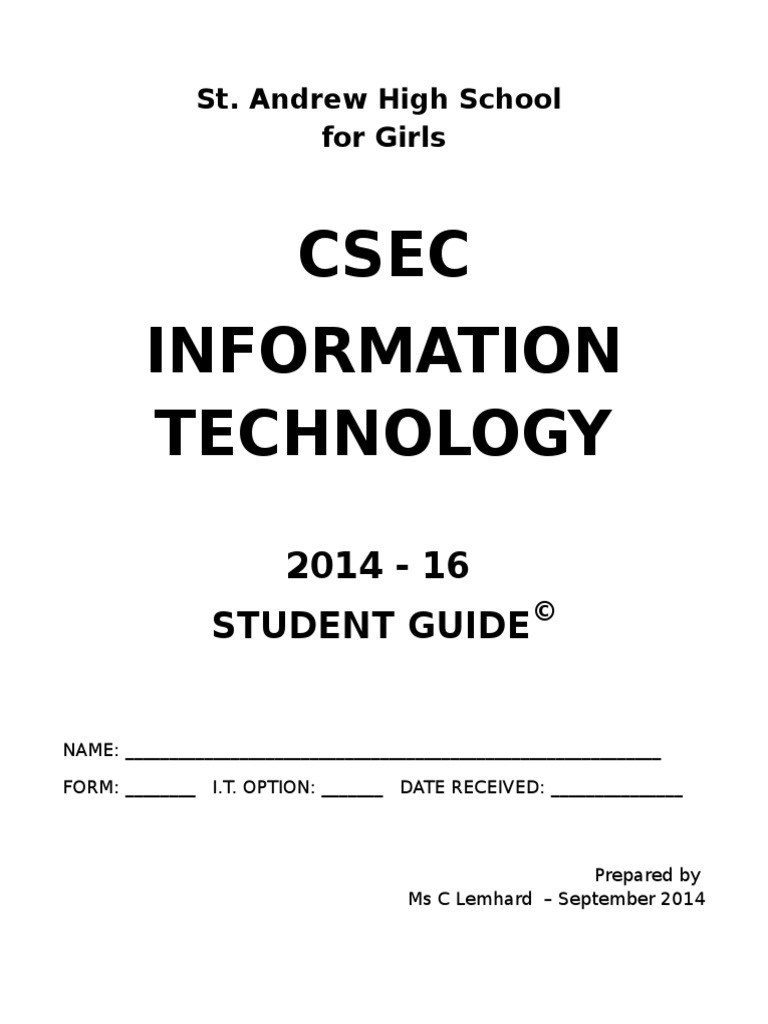 2014 Guide to Csec Information Technology 1 2 | Computer Program ...
