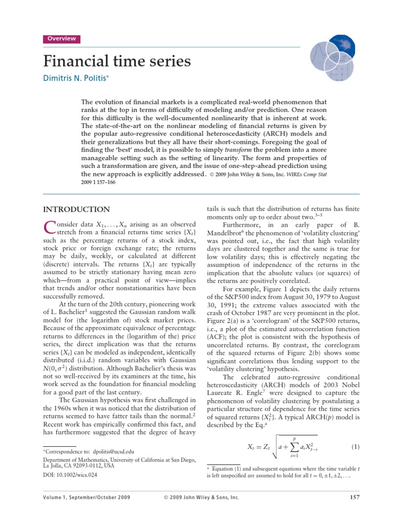Financial Time Series | PDF | Time Series | Akaike Information Criterion
