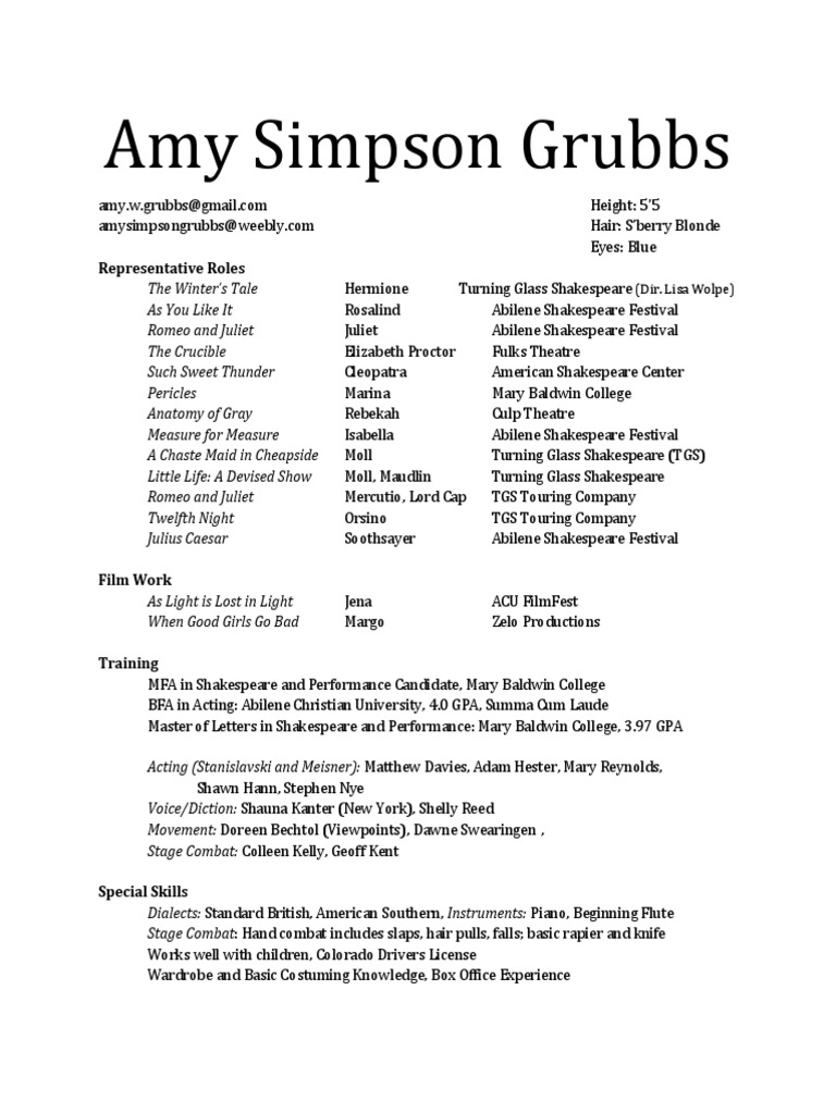 Amy Simpson Grubbs Resume | PDF
