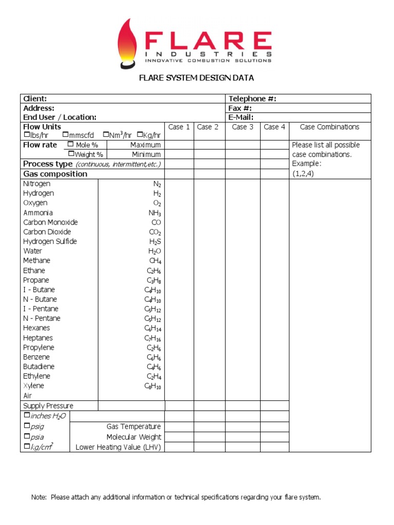 Flare System Design Specifications | PDF