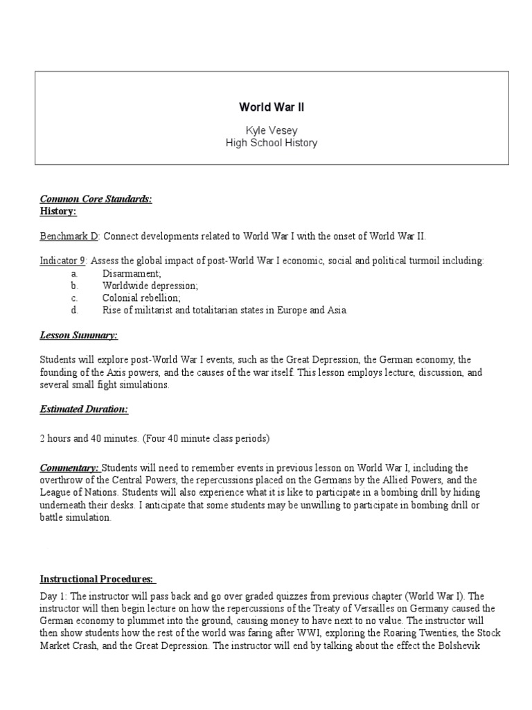 Ed Tech Lesson Plan - World War II | PDF | World War II | Nazi Germany