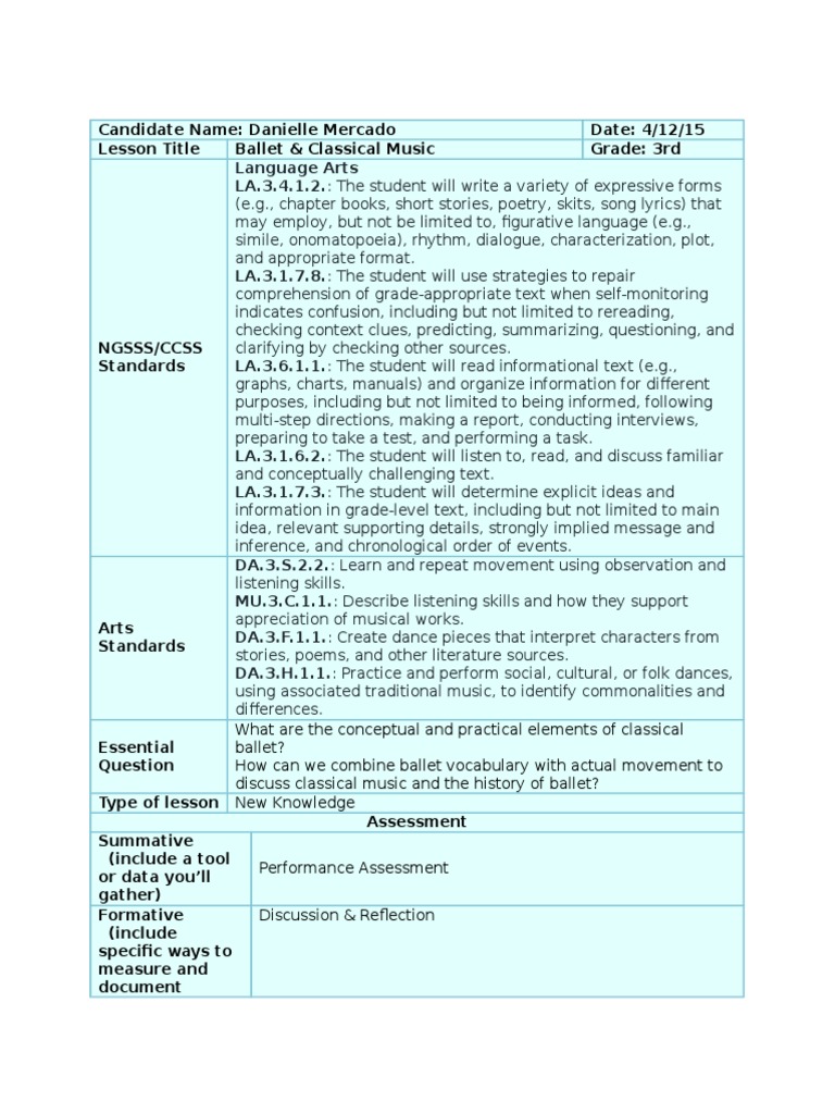 Lesson Plan | PDF | Constructivism (Philosophy Of Education) | Dances