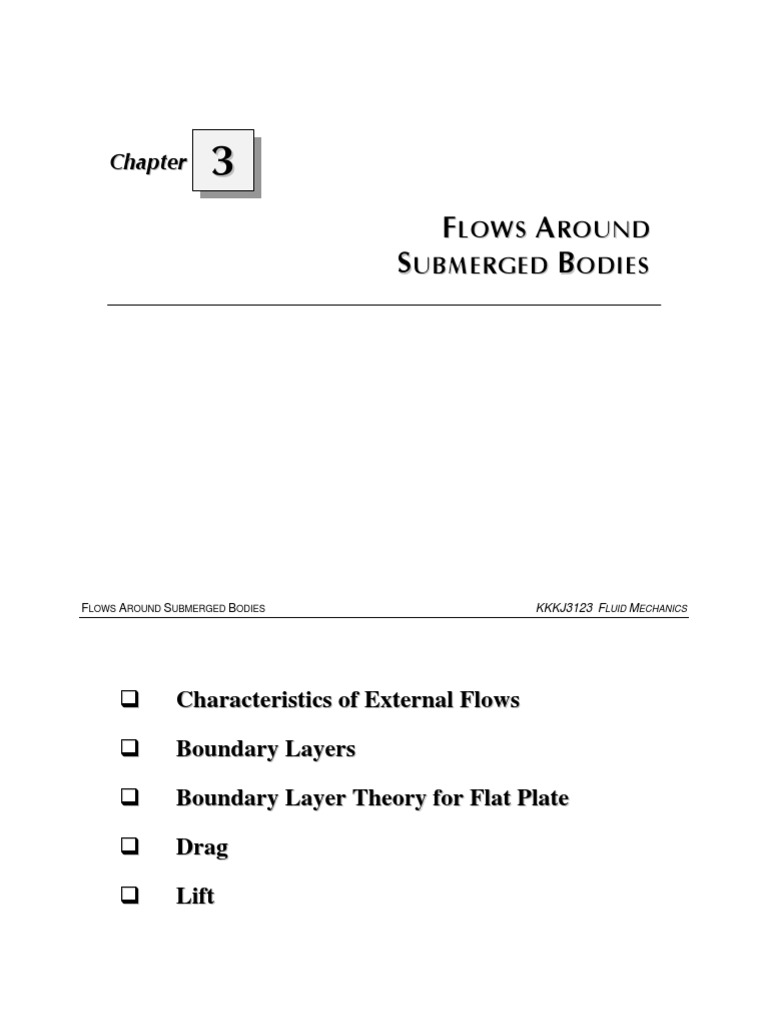 Chapter 3 Flows Around Submerged Bodies | PDF | Boundary Layer | Fluid ...