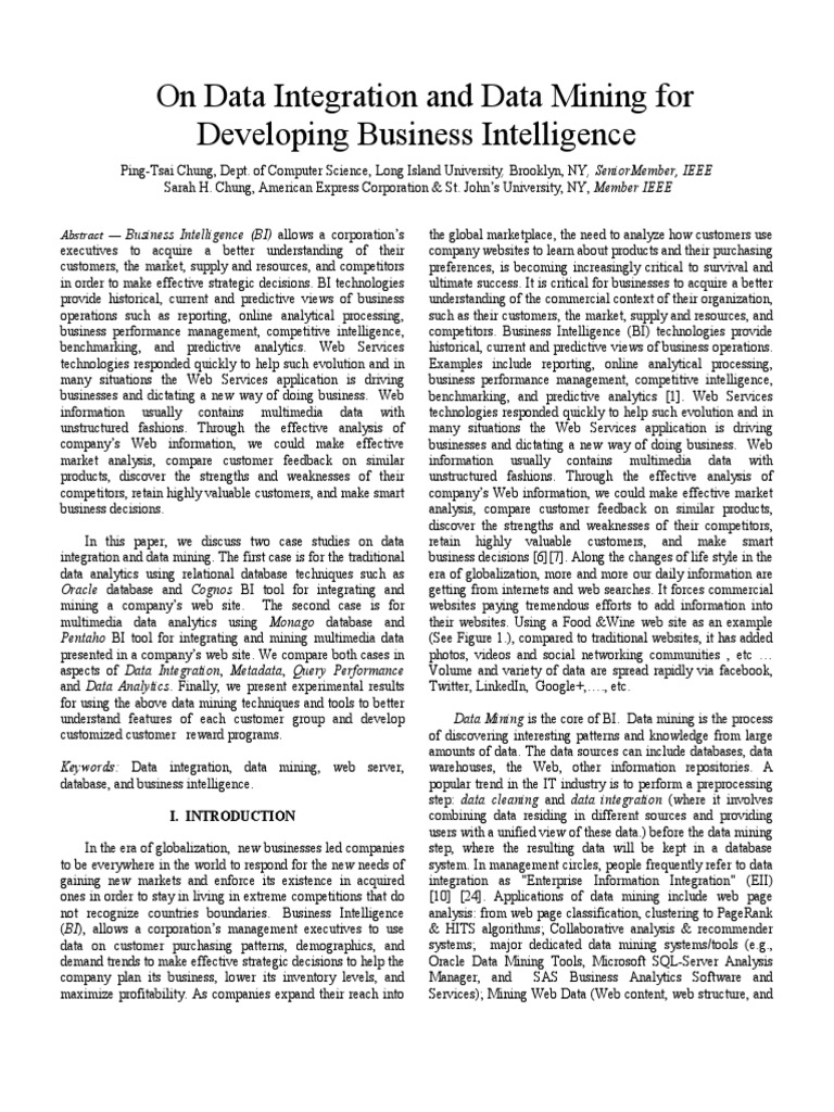 DBMS - On Data Integration and Data Mining For Developing Business ...