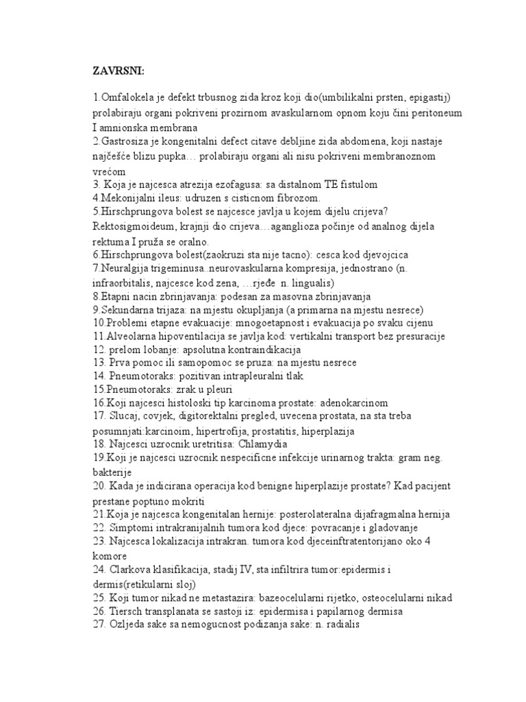 Hirurgija Pitanja | PDF