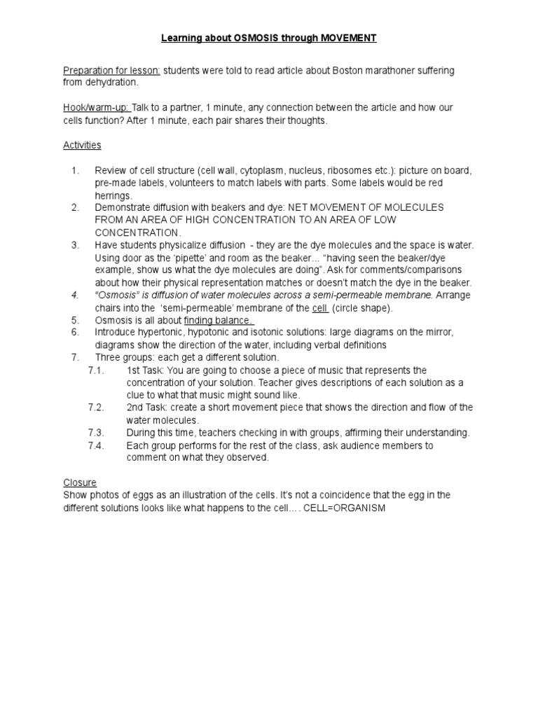 Osmosislessonplan | PDF