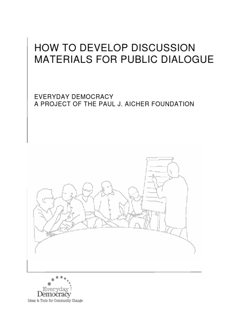 How To Develop Discussion Materials For Public Dialogue | PDF ...