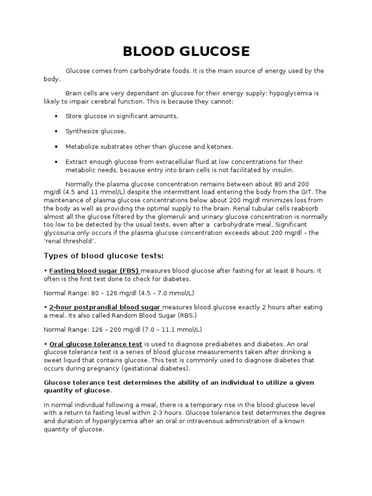Blood Glucose Practical Handout For 2nd Year MBBS | Diabetes Mellitus ...
