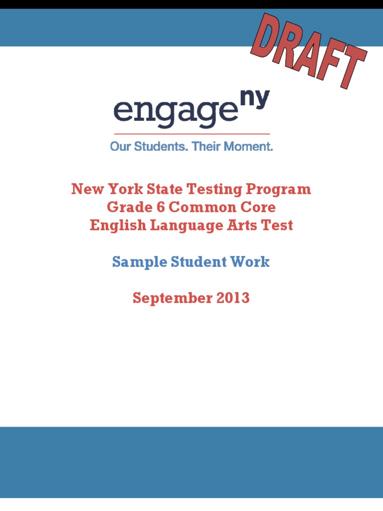 Grade 6 Ela Sample Student Work | PDF | Common Core State Standards ...