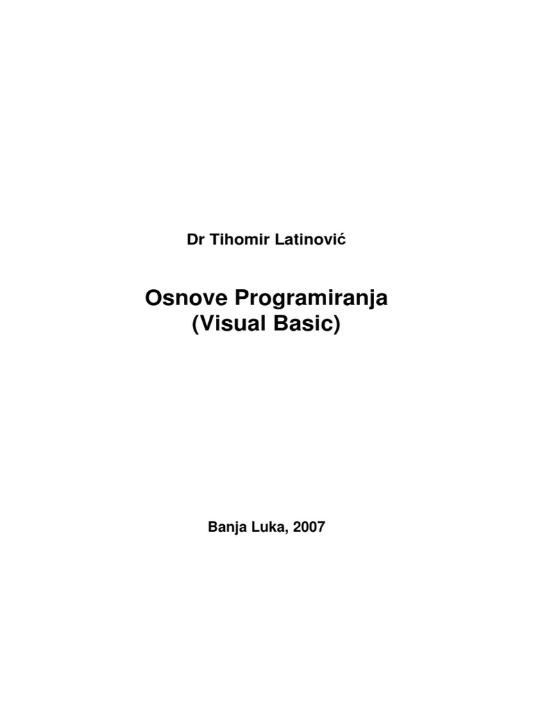 Visual Basic - Osnove Programiranja | PDF