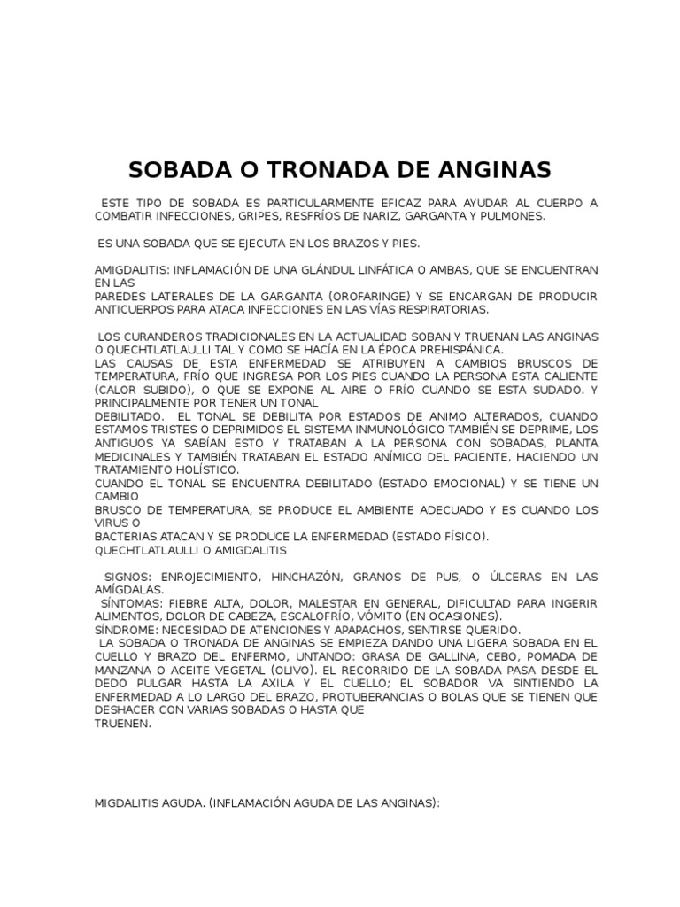 Técnicas para Tronar Anginas en el Brazo | PDF | Infección ...