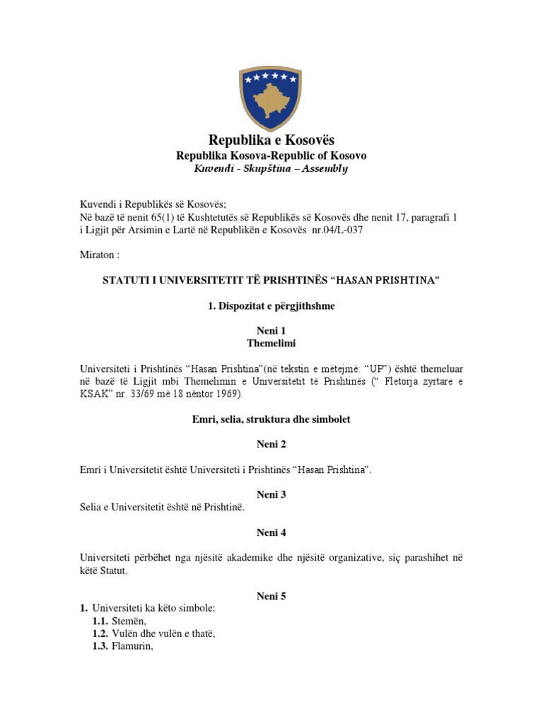 1 - Statuti I UP Se - 21 09 2012 - Shqip | PDF