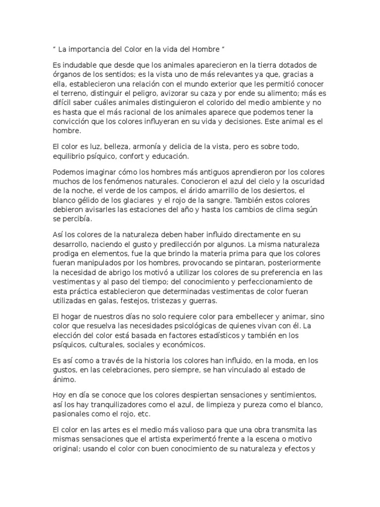 Importancia del color psicología | PDF | Temperamento | Color