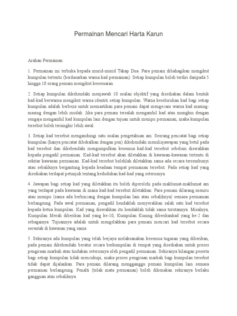 Permainan Mencari Harta Karun | PDF
