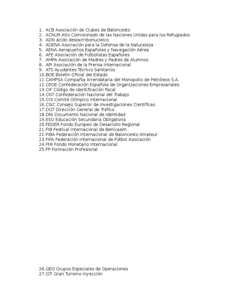 50 Siglas | PDF | España | Madrid