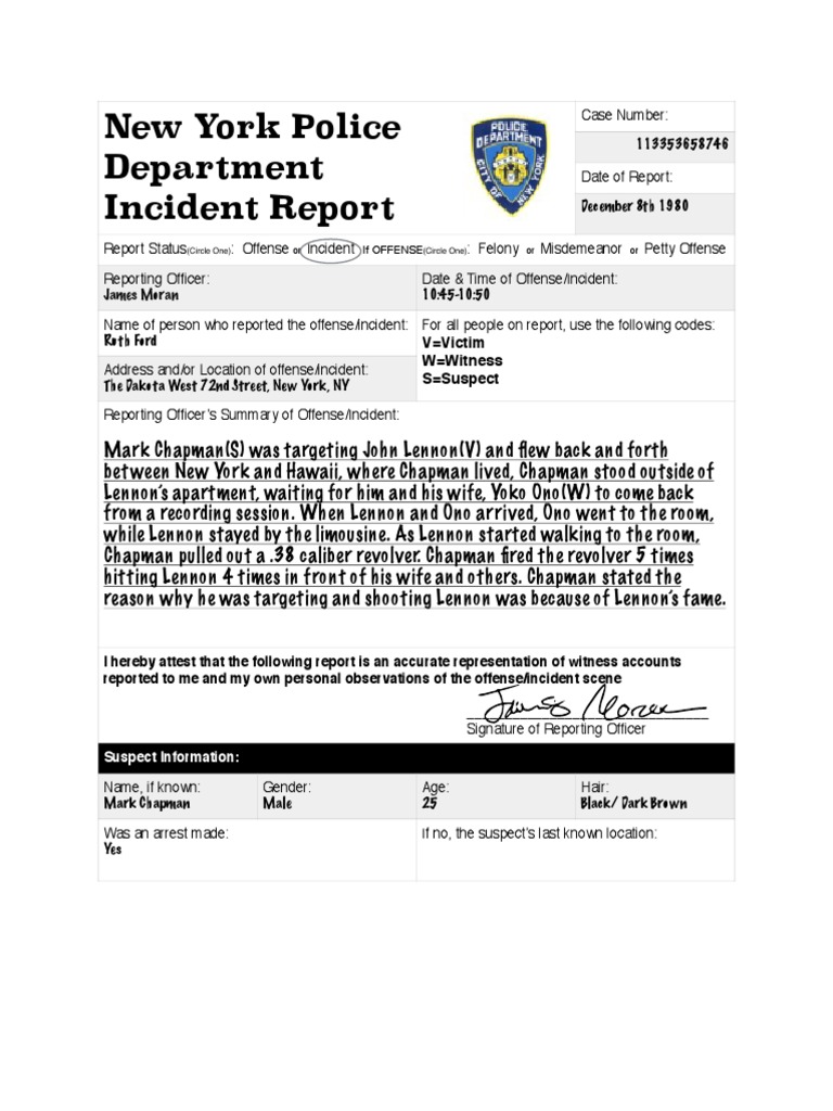 Police Report | PDF