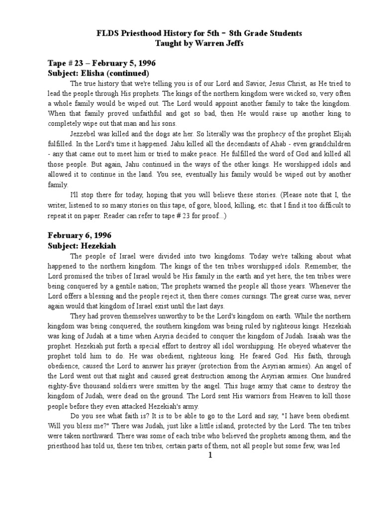 Tape 23 FLDS | PDF | Isaiah | Prophet