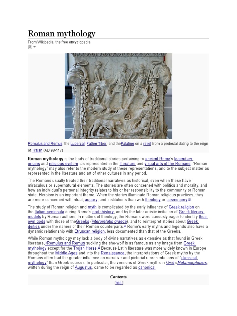 Roman Mythology: From Wikipedia, The Free Encyclopedia | PDF | Roman ...