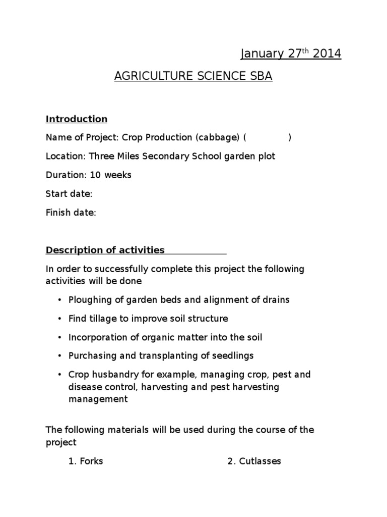 Broiler Production SBA Project Overview | PDF | Broiler | Poultry Farming