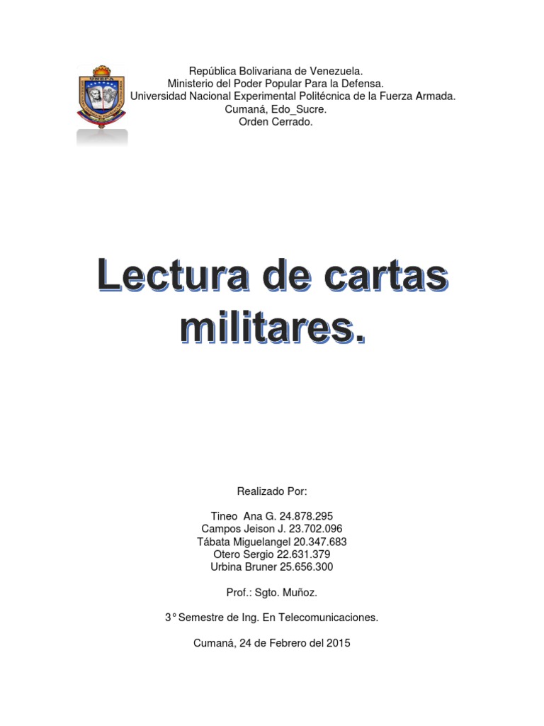 Tipos y Lectura de Cartas Militares | PDF | Mapa | Venezuela