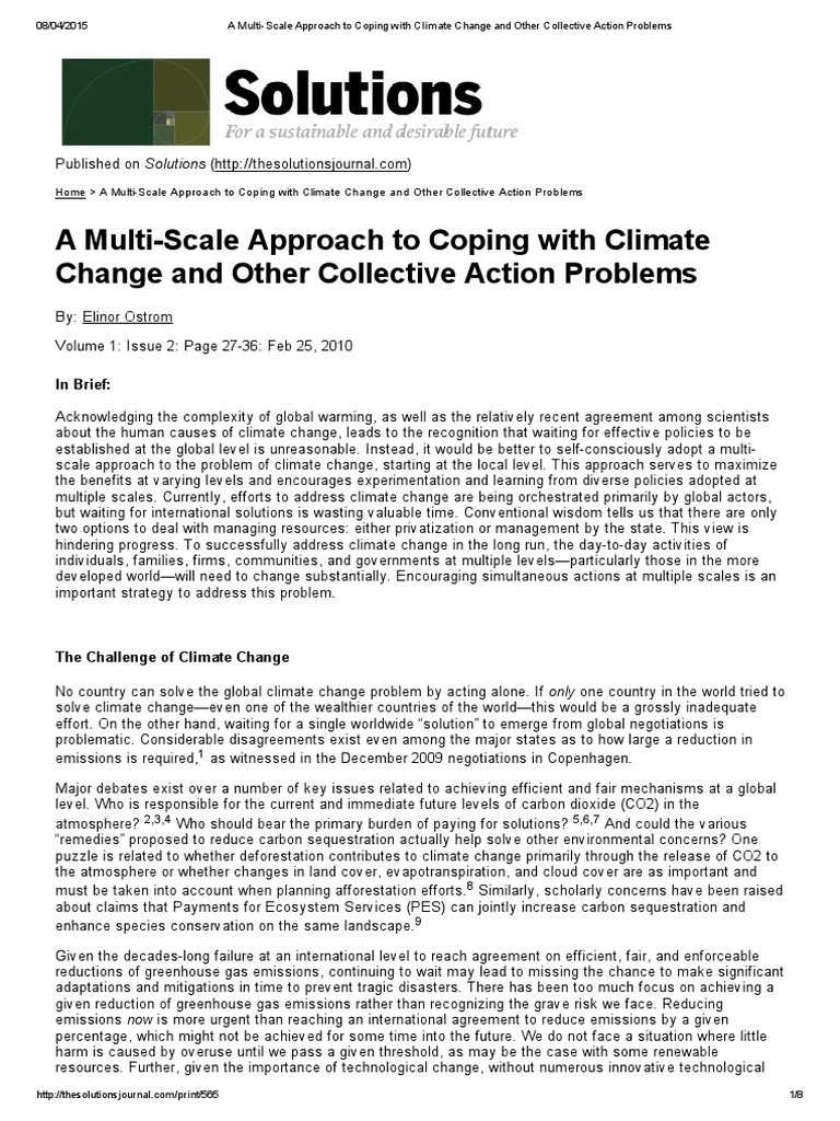 A Multi-Scale Approach To Coping With Climate Change and Other ...
