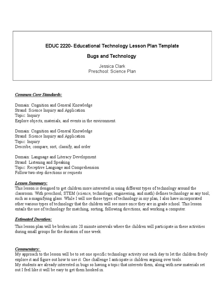 Ed Tech Lesson Plan | PDF | Lesson Plan | Educational Psychology
