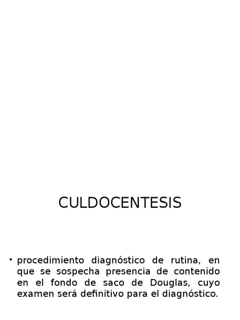 Procedimiento de Culdocentesis | PDF